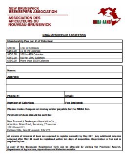 Membership - New Brunswick Beekeepers Association Inc.
